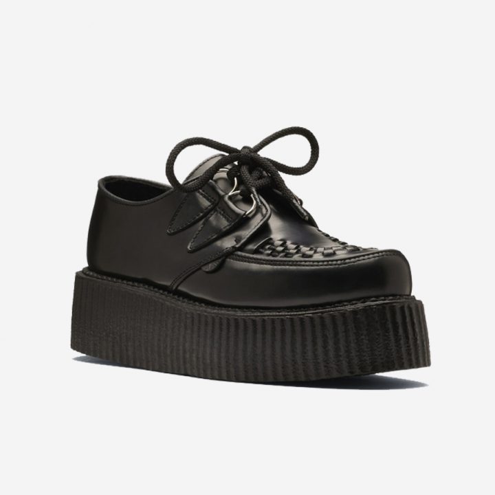 Les creepers Wulfrun Double Cuir Noir - Underground Shoes